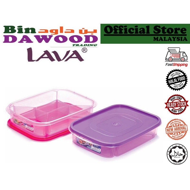 LAVA ECO 3R FOOD CONTAINER 5 COMPARTMENT LUNCH BOX LBX785 2.2L LAVA ...