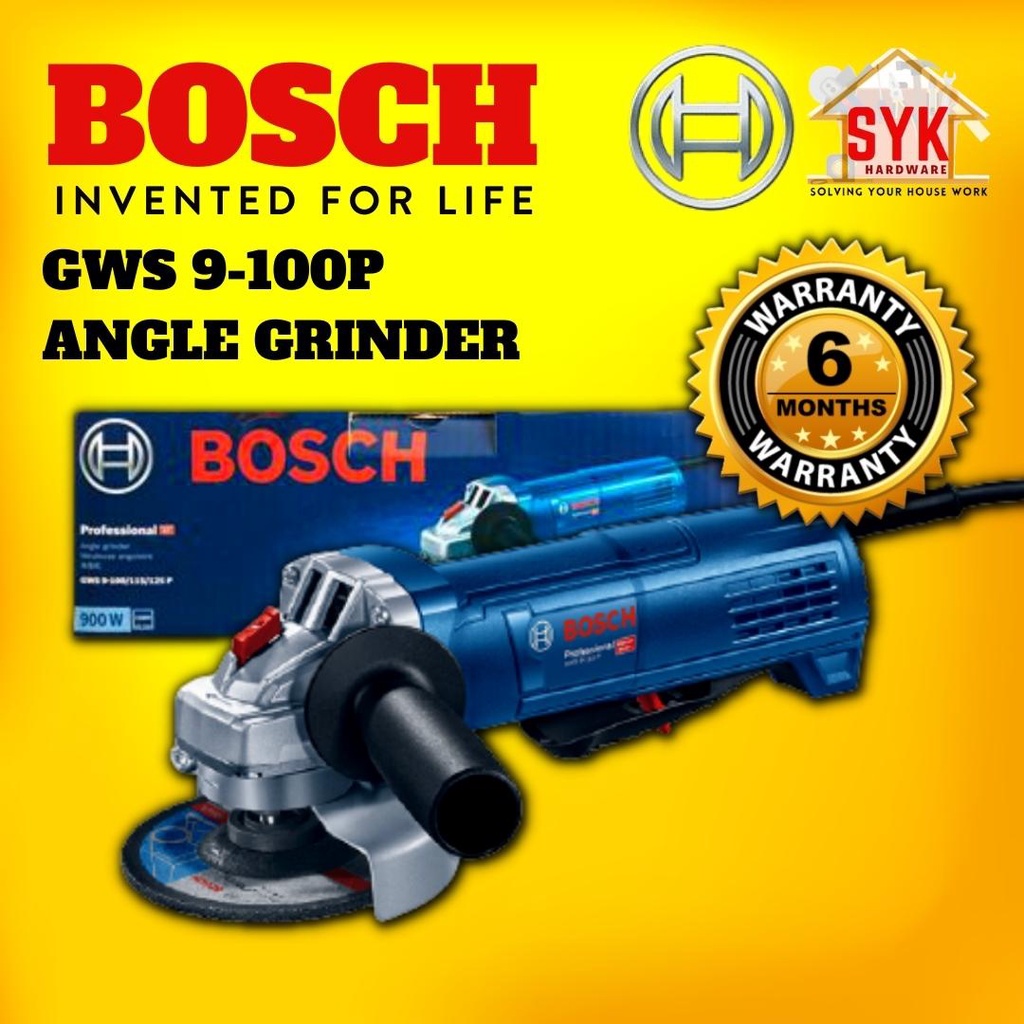 SYK Bosch GWS9-100P GWS 9-100P Angle Grinder Machine Mesin Pencanai ...