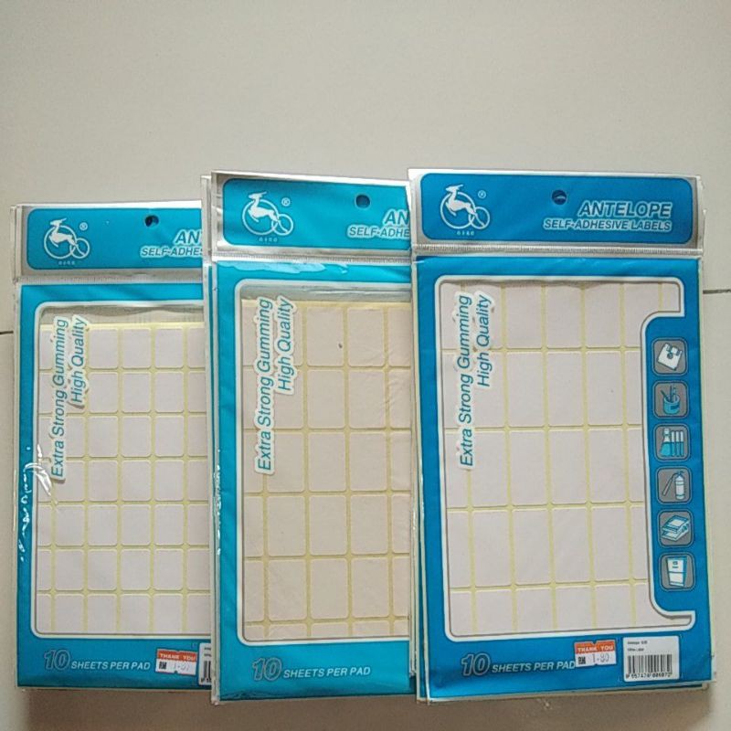 ( READY STOCK) Self Adhesive White Label Square (10's/pkt) | Shopee ...