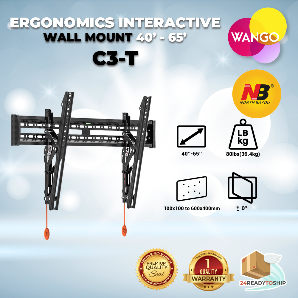 NB North Bayou NBC3-T Adjustable Tilt Angle TV Wall Mount Slim & Stable ...