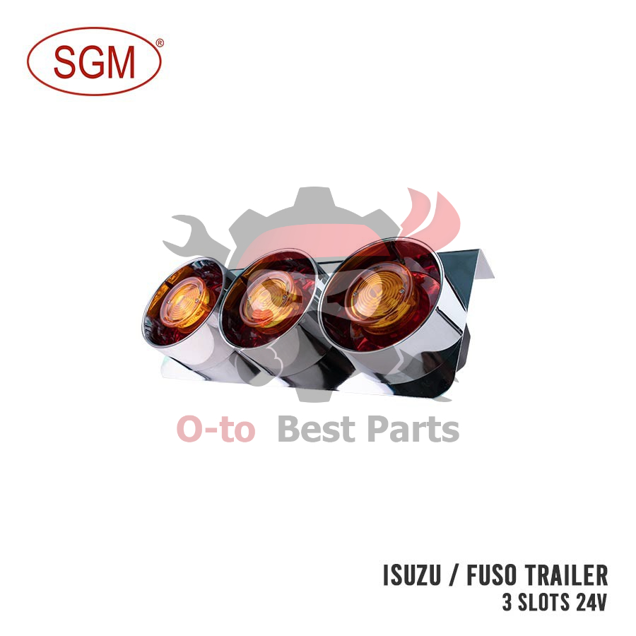 SGM TAIL LIGHT ASSEMBLY LED TYPE ISUZU / FUSO TRAILER 3 SLOTS 24V ROUND ...