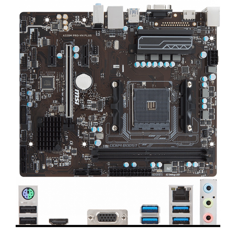 MSI A320M PRO-VH/M2/VD/S A320 AMD Ryzen AM4 Motherboard DDR4 SATA3 HDMI Micro-ATX M2 NVME ...