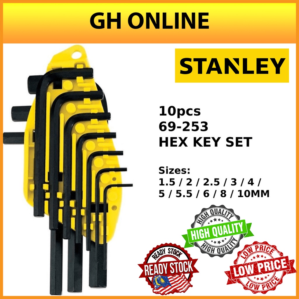 STANLEY HEX KEY SET 10 PCS / ALLEN KEY | Shopee Malaysia
