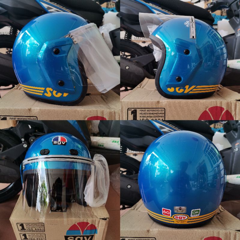 OLD MODEL🥇 HELMET SGV VISOREX LAMA SPECIAL EDITION LIMITED SCOOTER TOPI MOTOR MOTOSIKAL CLASSIC ...