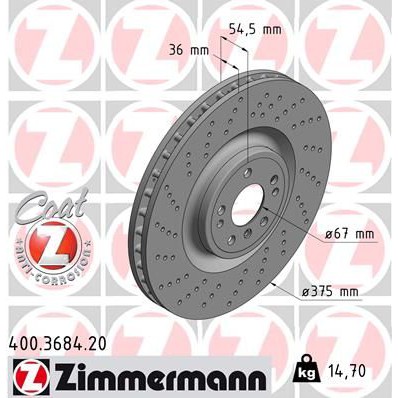 Mercedes Benz M-Class GLE W166 ZIMMERMANN GERMANY Front Brake Disc 1664210912 Price for PCS ...