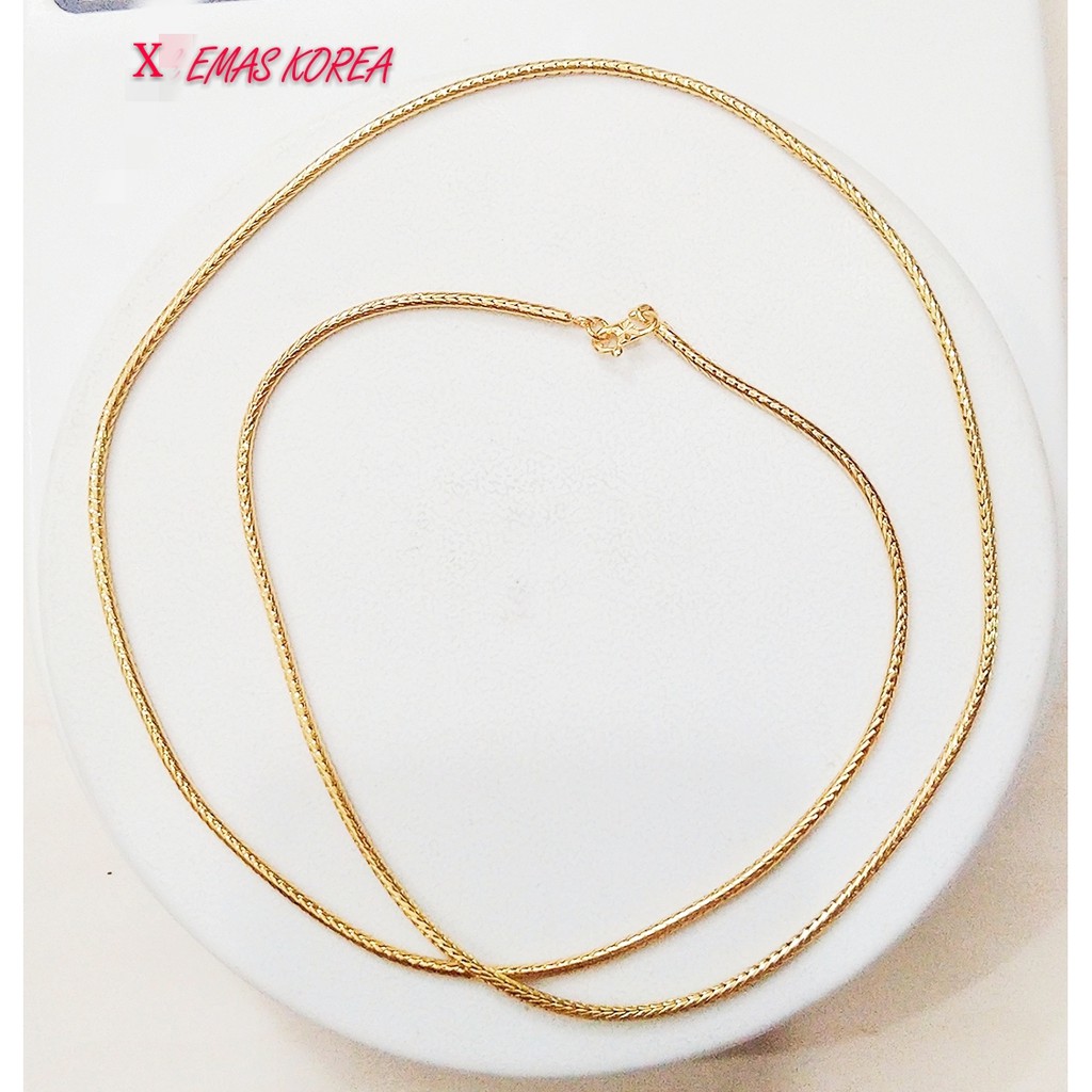 RANTAI Lehrer tali EMAS BANGKOK Jewellery necklace 2mm/70cm Tali gold golden plated | Shopee ...
