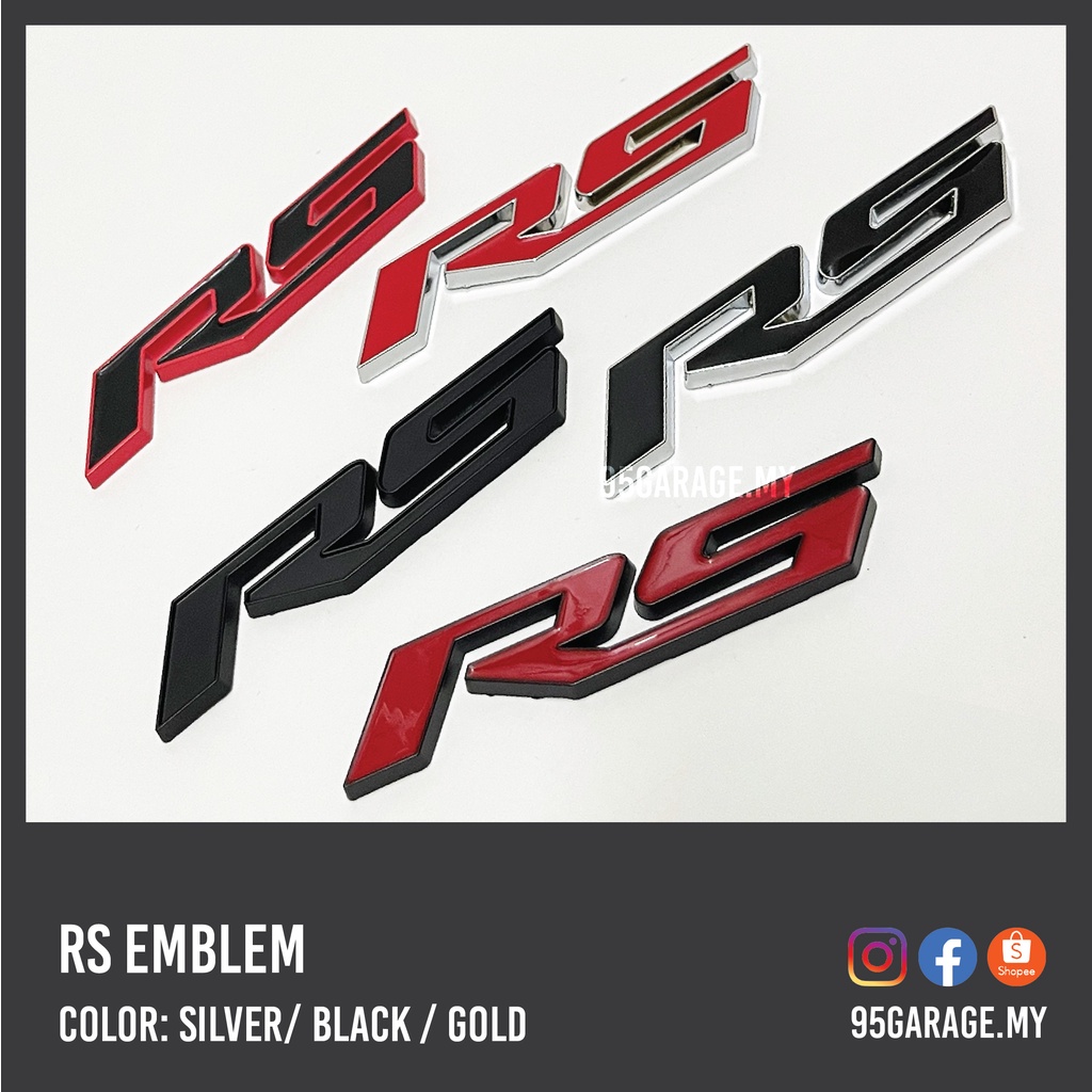 3D Metal RS Logo Emblem Sticker Decor Decal Badge (Sleek Letter ...