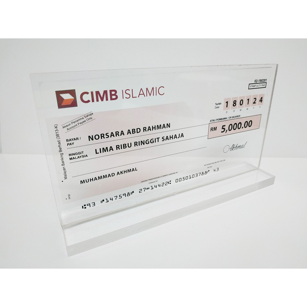 Instant Mock Up Cheque Wedding, Replika Cek Hantaran Kahwin, Ready ...