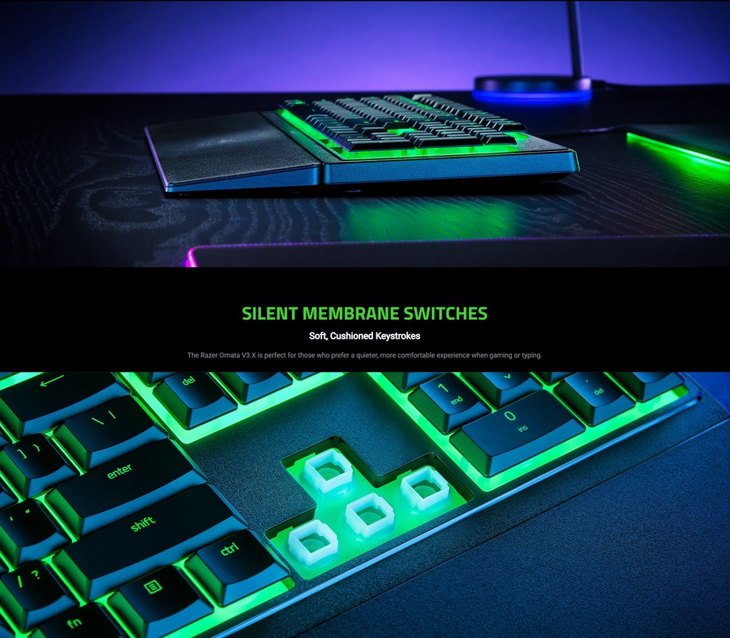 Razer Ornata V3 X - Low-profile Membrane Keyboard with Razer Chroma RGB ...