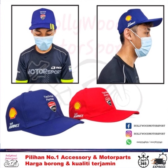 SHELL DUCATI BASEBALL CAP LIMITED EDITION PREMIUM DARK NAVY BLUE READY ...