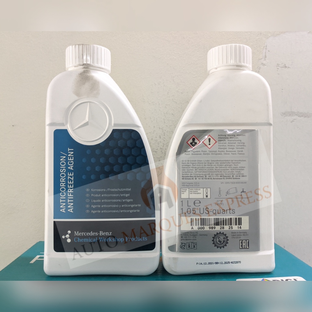 Genuine Mercedes-Benz Red Antifreeze Coolant 1 litre Bottle 325.6 ...