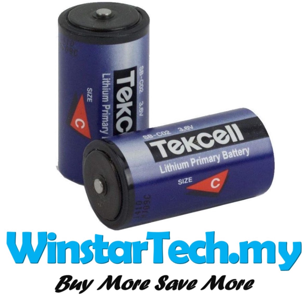 Tekcell Lithium Battery ER26500 26500 3.6V C Size 8500 mAh Tekcell SB ...