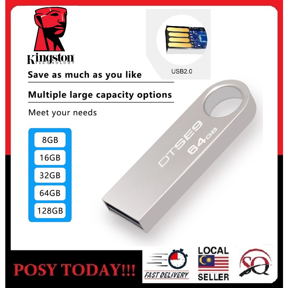 ♕LOCAL STOCK♕ Kingston SE9 Flash Disk 8GB 16GB 32GB 64GB 128GB Memory ...