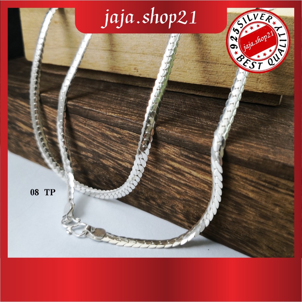 READY STOCK | 925 Silver Necklace Chain TP | 925 纯银 TP 项链 | Rantai Leher TP Perak 925 | Shopee ...
