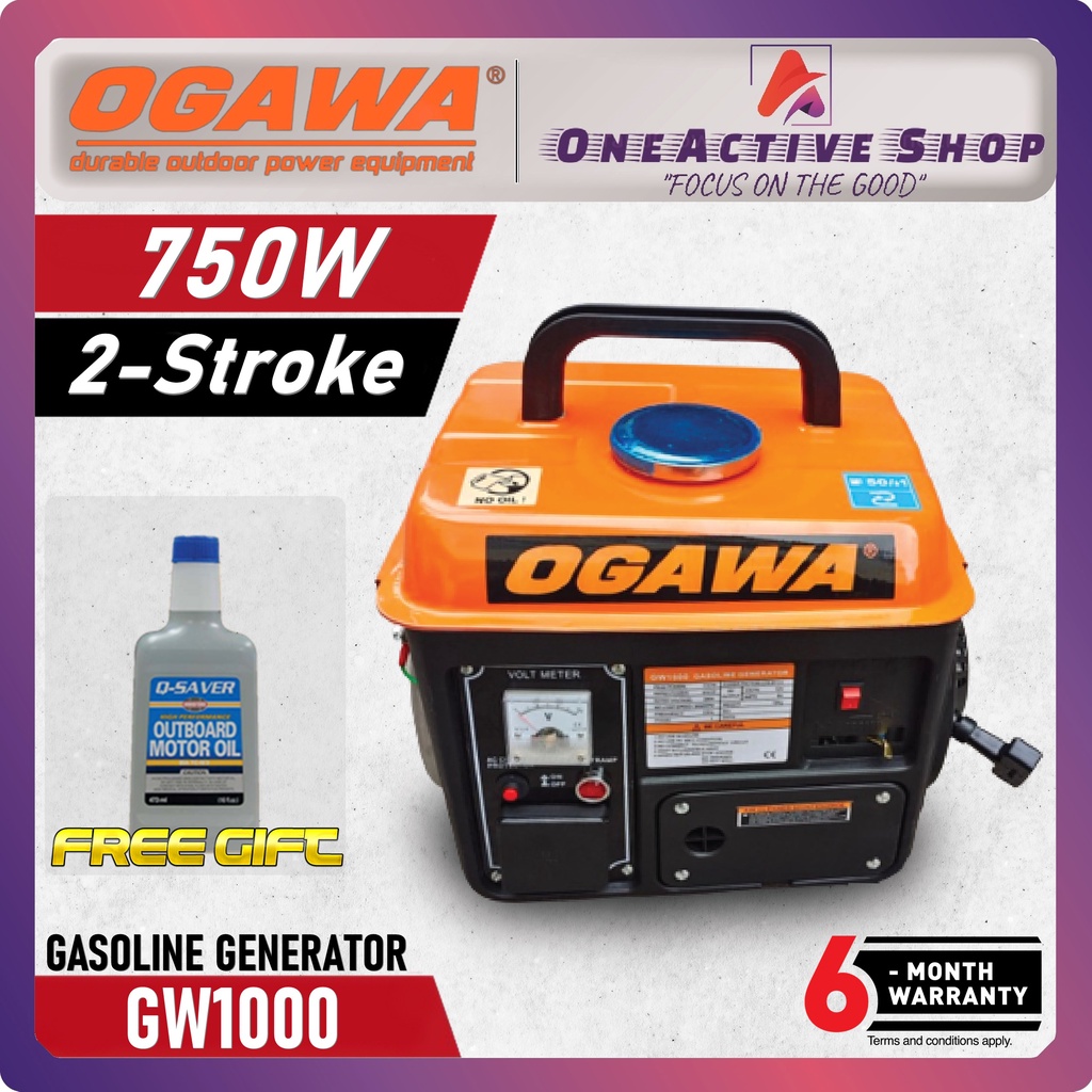 OGAWA Gasoline Generator GW1000 750W / 63cc 2-Stroke - 𝟔 𝐌𝐨𝐧𝐭𝐡𝐬 𝐖𝐚𝐫𝐫𝐚𝐧𝐭𝐲 ( OGAWA GENERATOR ...