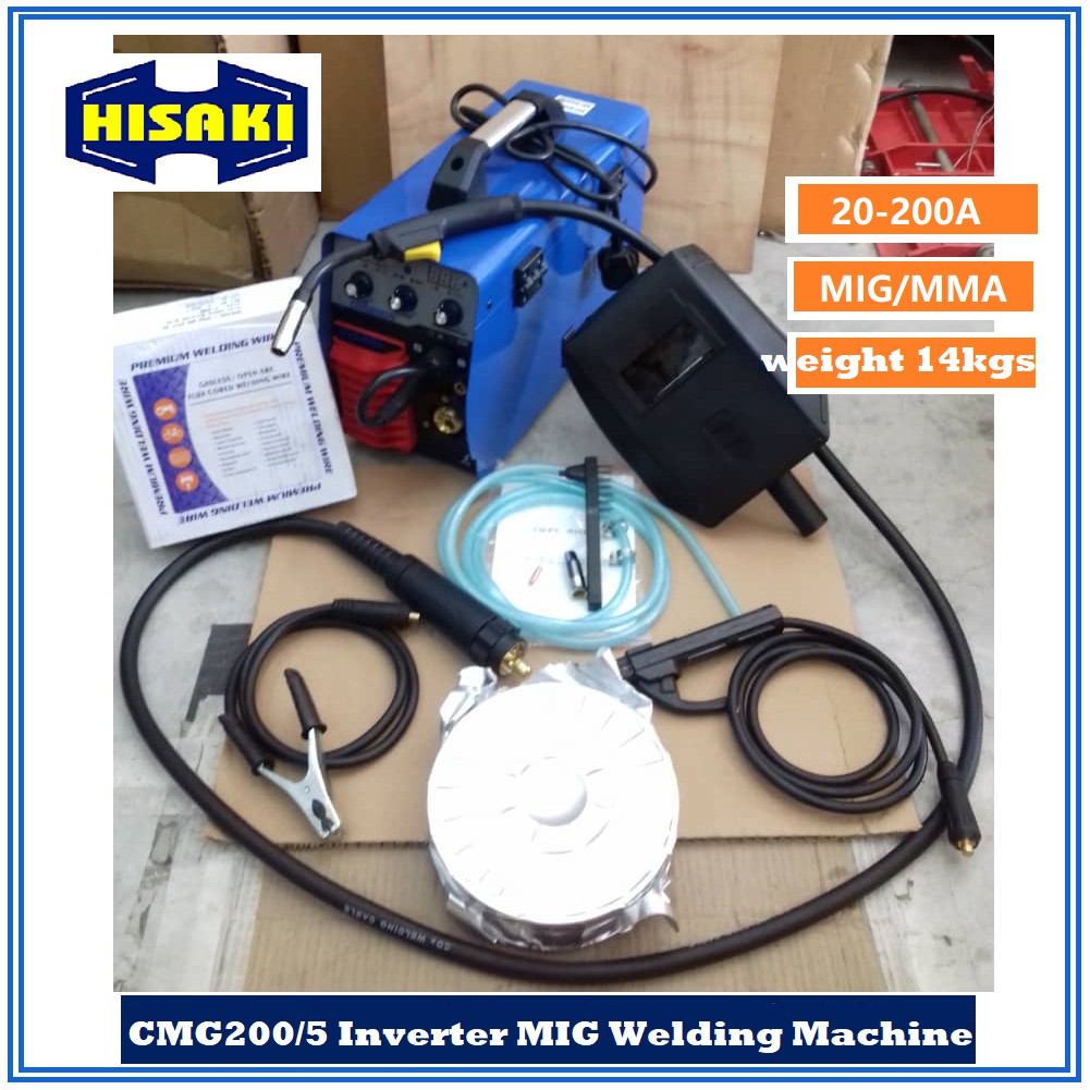 HISAKI CMG200/5 Inverter MIG Welding Machine Come With 5KG Flux Core ...