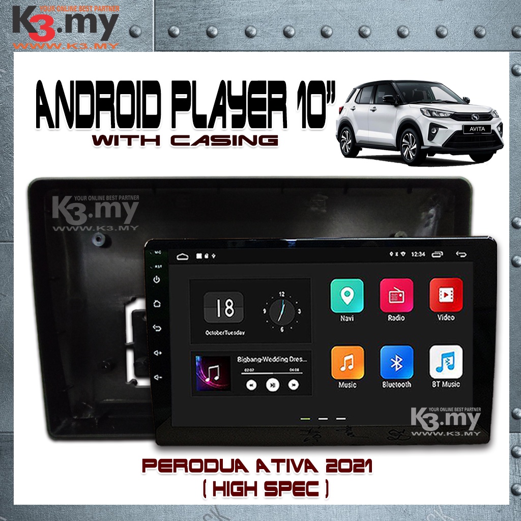 Perodua Ativa 2021 10''Android Player GPS Waze + Casing (Set) Plug ...