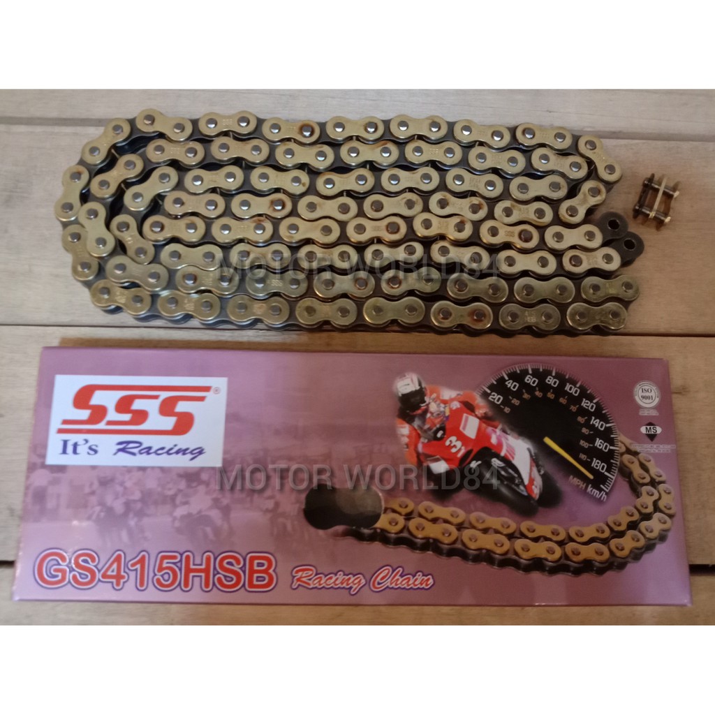 SSS RACING CHAIN GS415HSB 132L RANTAI GOLD { READY STOCK } | Shopee ...