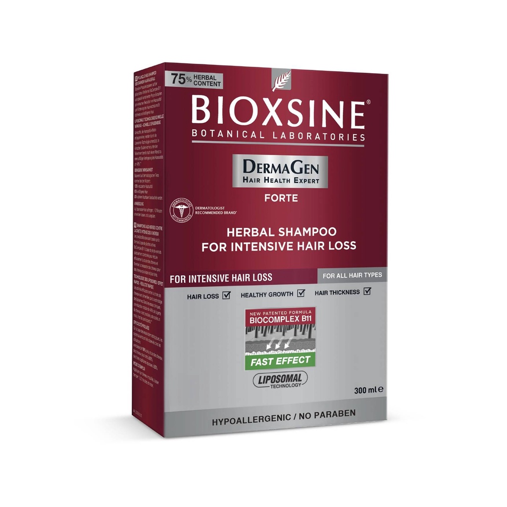 BIOXSINE DERMAGEN FORTE HERBAL SHAMPOO (INTENSIVE HAIR LOSS) 300ML ...