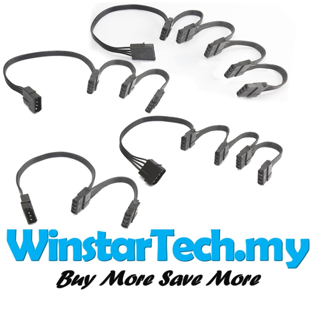 Molex IDE 4 Pin Extension PSU Wire cable 2 ways 3 ways 4 ways 5 ways ...