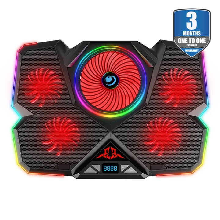 Coolcold K44 / K40 / K40-1 Laptop Cooler Cooling Pad RGB Notebook Cooler with 5 Fan Dual USB ...