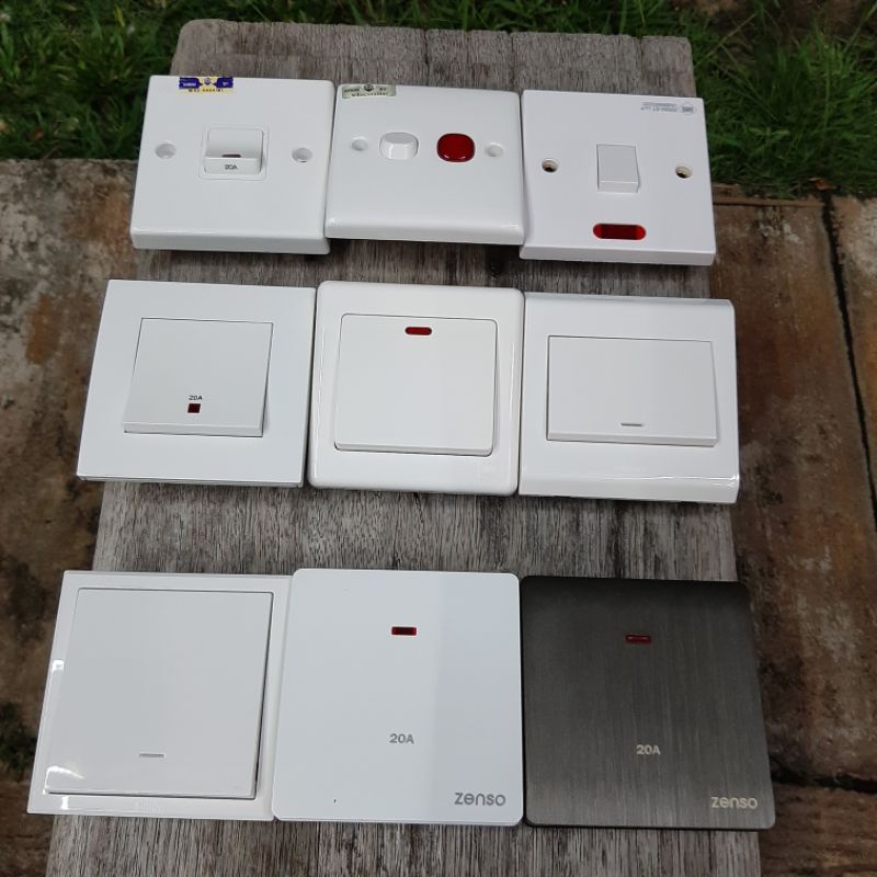 (SIRIM) 20A Double Pole 20A D/P button Aircon switch water heater ...