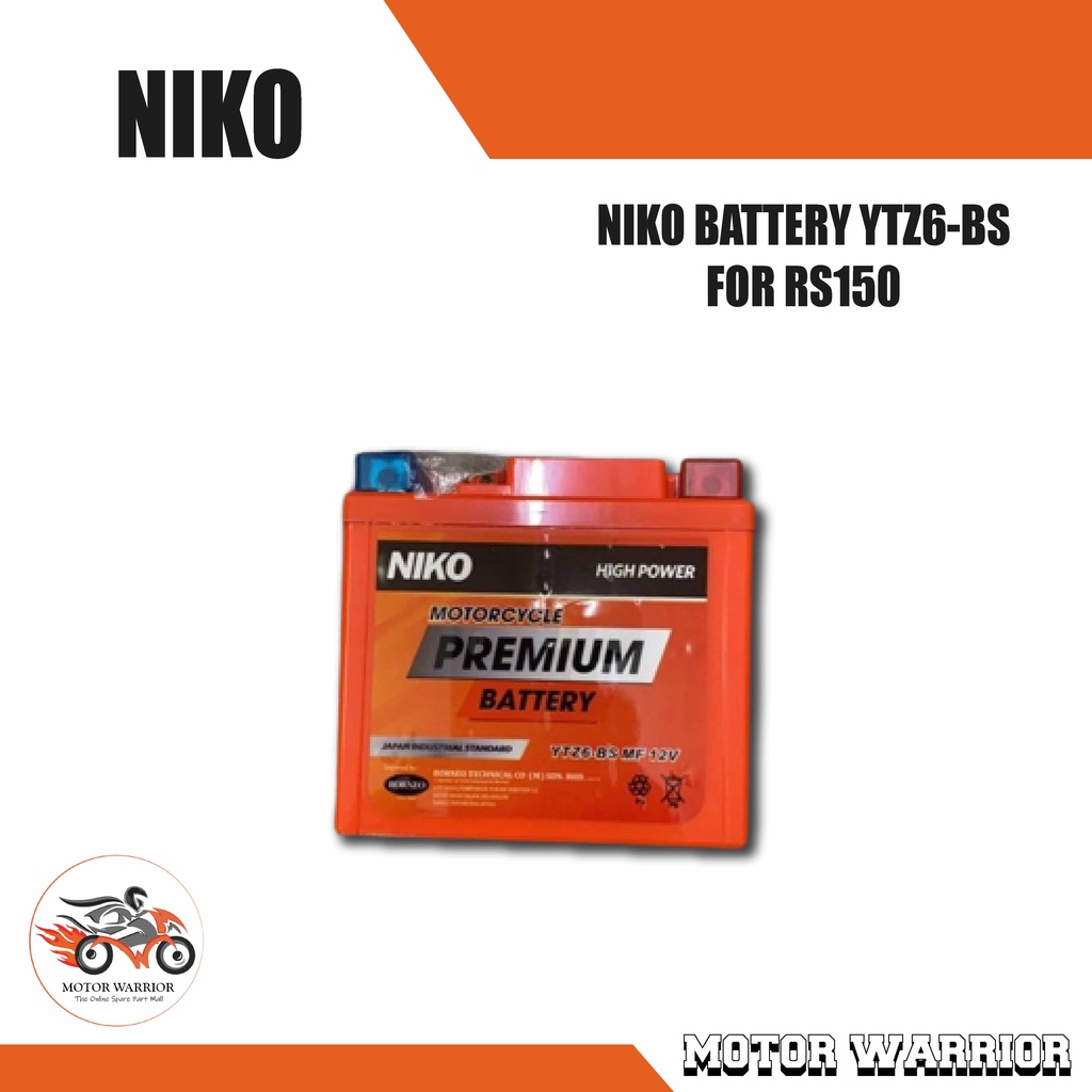 Niko Battery YTZ6-BS for RS150 Maintenance Free | Shopee Malaysia