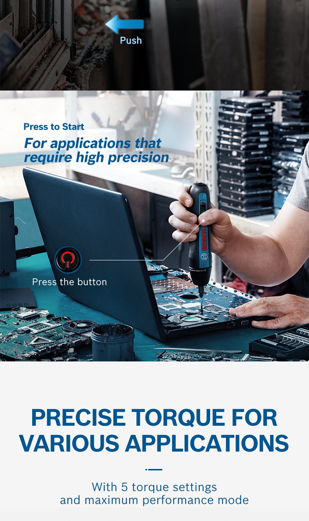 BOSCH Go 2 Kit Smart Screwdrivers + 33pcs Accessories Kit - 06019H2181 ...