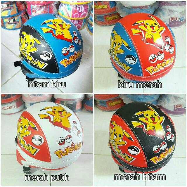 Pokemon character retro children's helmet | Shopee Malaysia