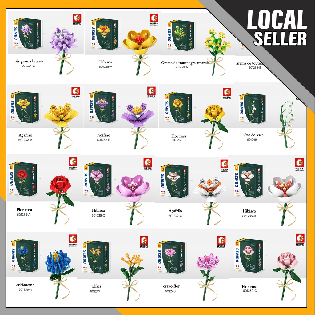 【Ready Stock】Sembo Flower Bouquet Building Blocks Room Decoration ...