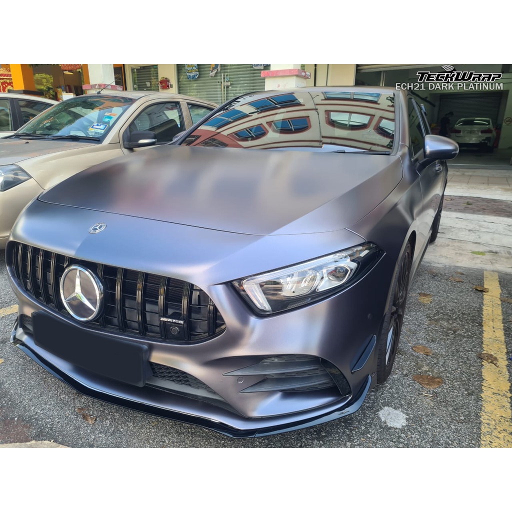 Teckwrap DARK PLATINUM Matte Metallic Vinyl ECH21 Dark Grey Car Wrap ...