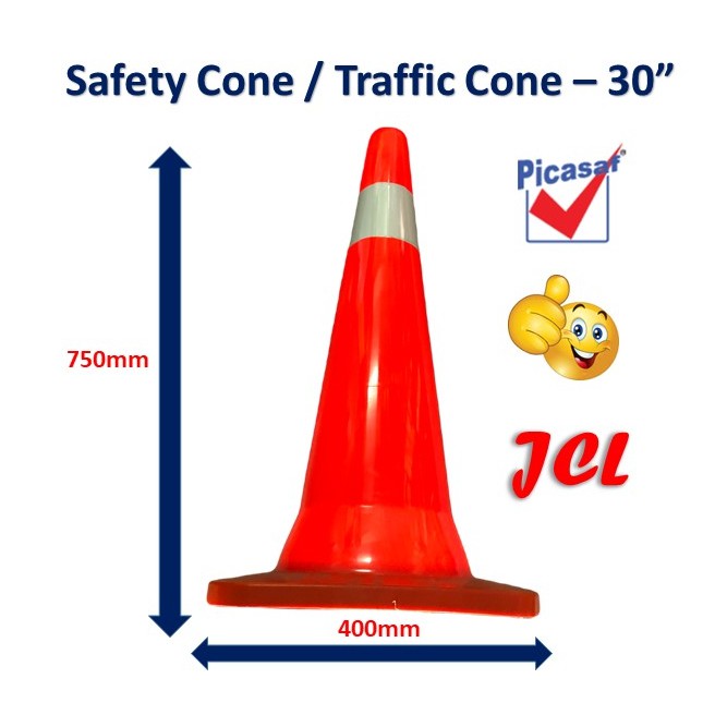 Picasaf 30" High Quality Road Safety Cone/ Traffic Cone Kon Selamatan ...