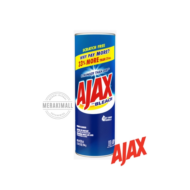 Ajax with Bleach Powder Cleanser | Multi Purpose Cleaner | Serbuk ...