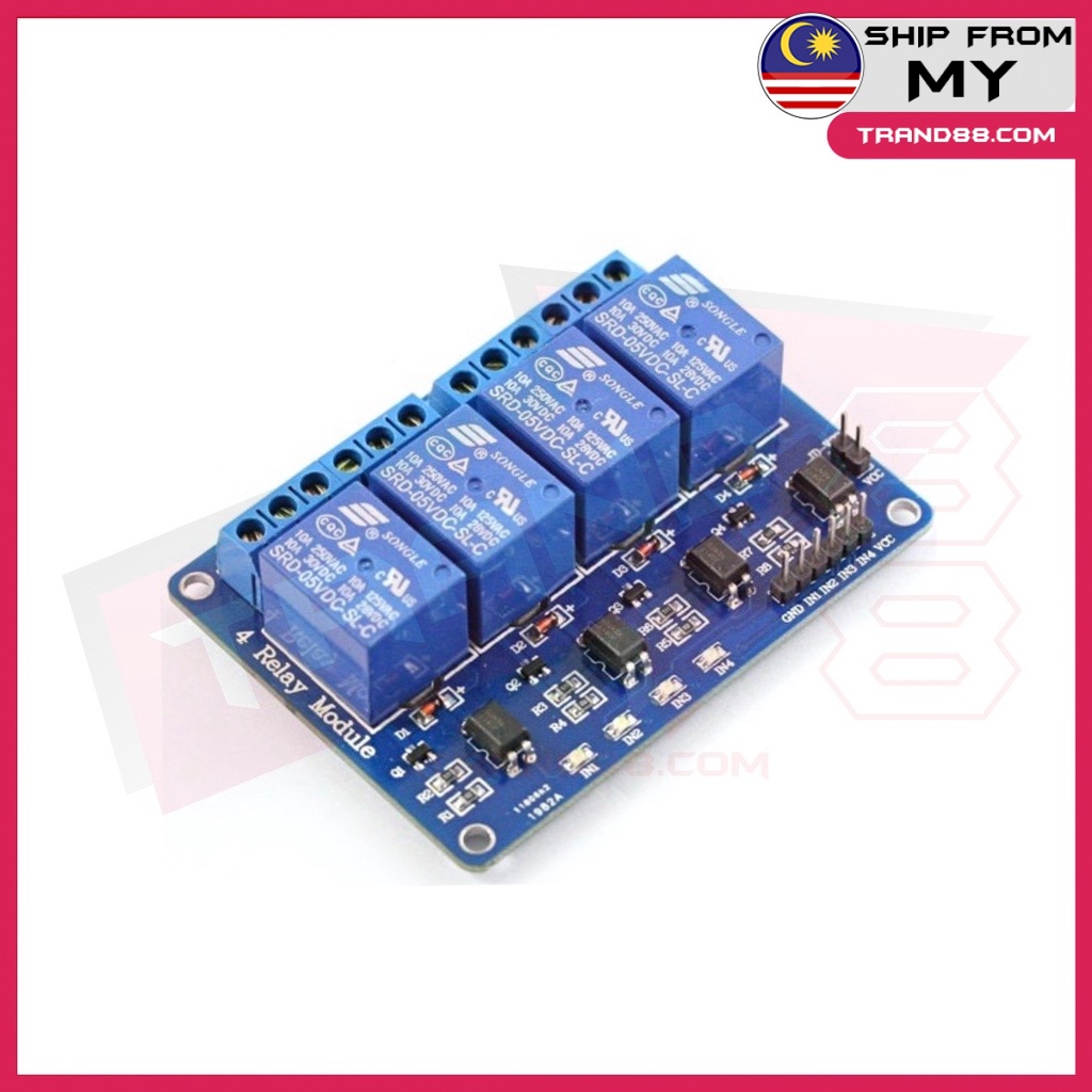 Arduino IoT 4 Channel Ways Opto Isolator 10A 5V Relay Module | Shopee ...