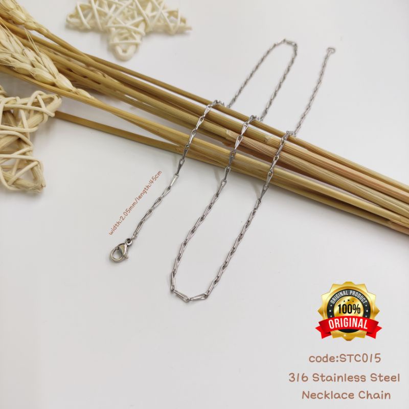 316 stainless steel chain/ 316不锈钢项链/Rantai Leher stainless steel ...