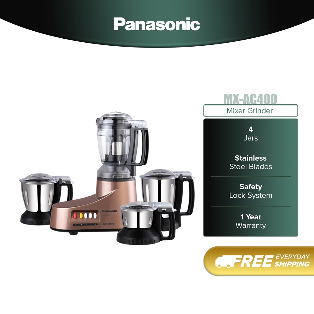 Panasonic Mixer Grinder - 4 Jars (1000W) MX-AC400TSK | Shopee Malaysia