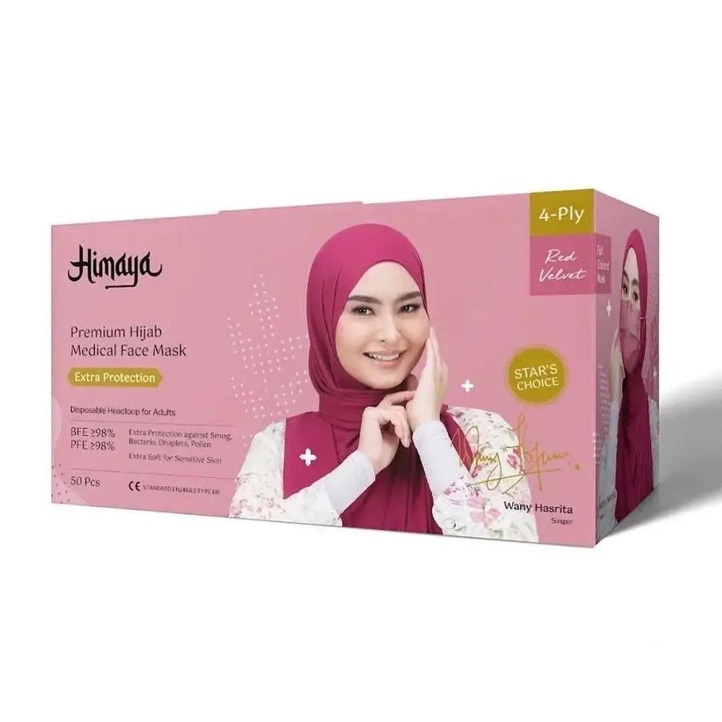 HIMAYA HEADLOOP (HIJAB) MASK 4 Ply Premium Medical Face Mask 50pcs ...