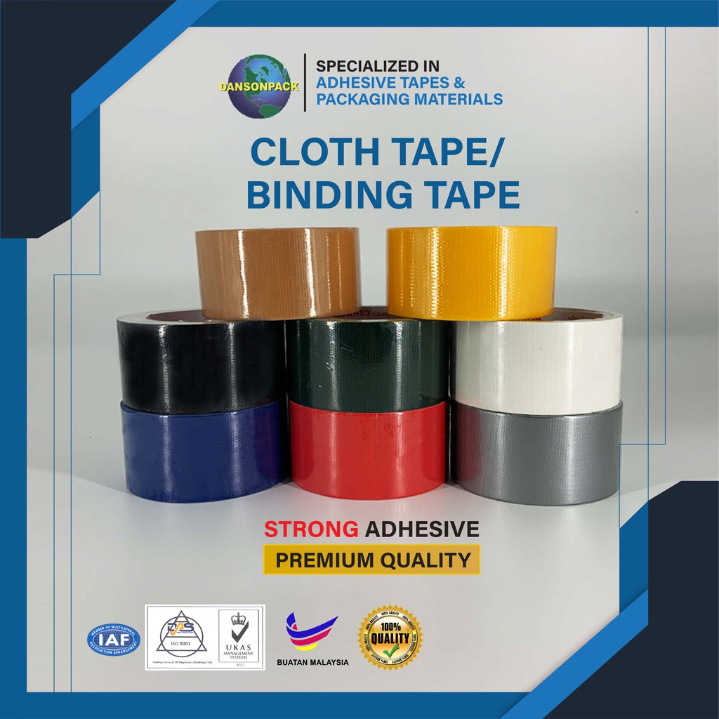 *6 Rolls* CLOTH TAPE/BINDING TAPE ( Red, Green, Yellow, Silver, White ...