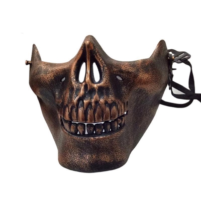 Halloween Horror Half Chin Plastic Face Shield Human Skull Mask (ROSE ...