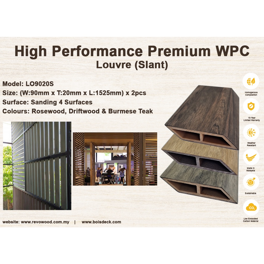 Boisdeck Premium WPC Louver (Slant) | Shopee Malaysia