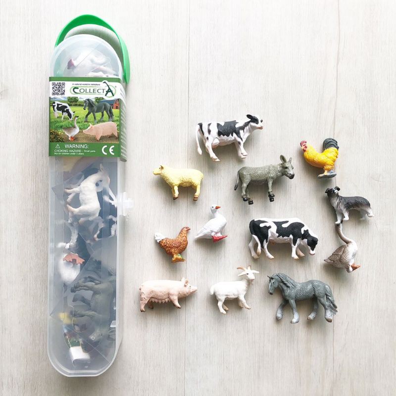 Box of Mini Farm Animals Collecta Original Contents 12pcs | Shopee Malaysia