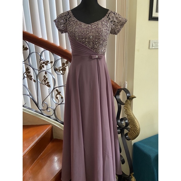 Mauve Mother of the Bride Gown/ Principal&Secondary Sponsor Gown/ Ninang Dress | Shopee Malaysia
