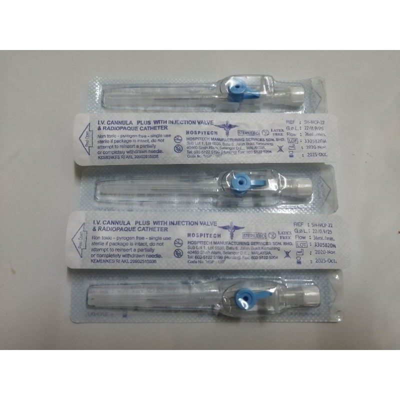 HOSPITECH IV CANNULA BRANULA PLUS (SIZE18G/20G/22G/24G) 10 PCS | Shopee ...