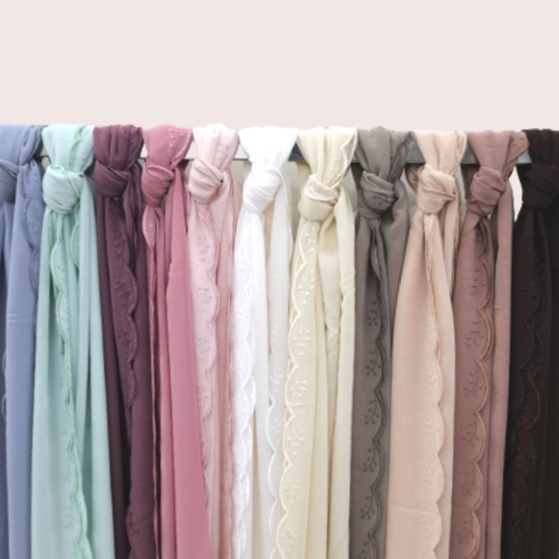 Shawl Sulam Plain | Shawl Sulam Klasik | Shawl Sulam Viral | Shawl ...