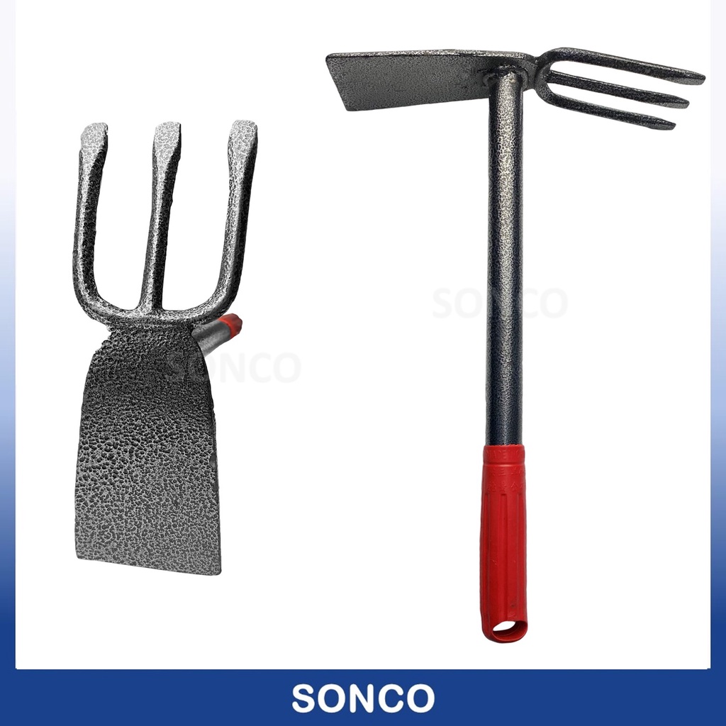 2 Way Cangkul Kayu / Besi Biru Kecil Mini Metal Hoe WITH STEEL HANDLE ...