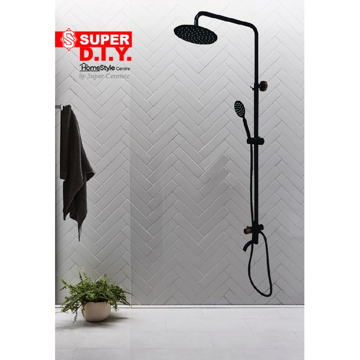 FELICE 3-Way Exposed Shower Post Set Matte Black with Rose Gold FS8151B ...