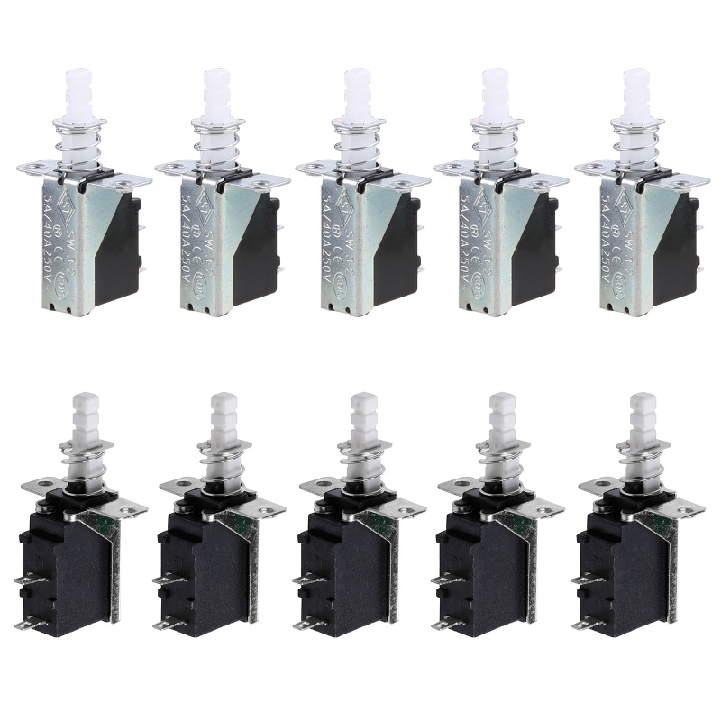 PCF* 10 Pcs Latching SPST Push Button Power 2Pin Switch SW-3 Switches AC 250V 2A 8A | Shopee ...