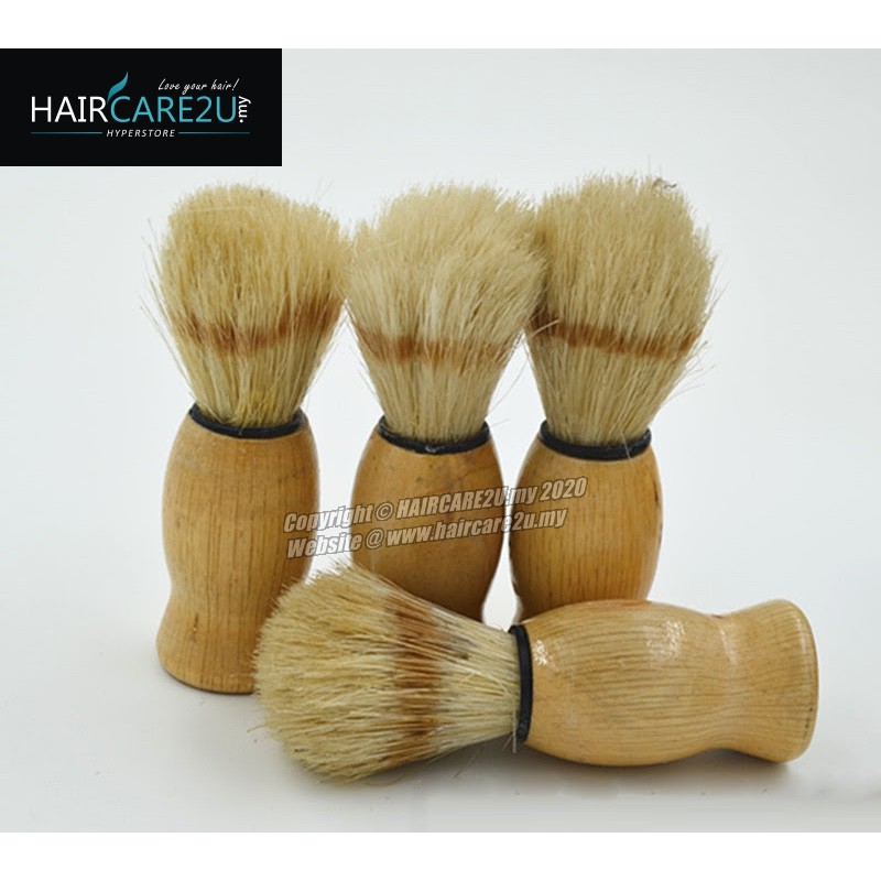 Barbershop Wooden Mustache Soft Neck Face Duster Nylon Badger Brush ...