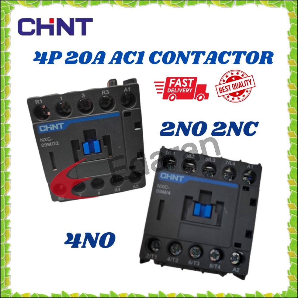 CHINT NXC-09M 4P 20A AC1 CONTACTOR (COIL VOLTAGE 240V) - 2NO2NC AND 4NO | Shopee Malaysia
