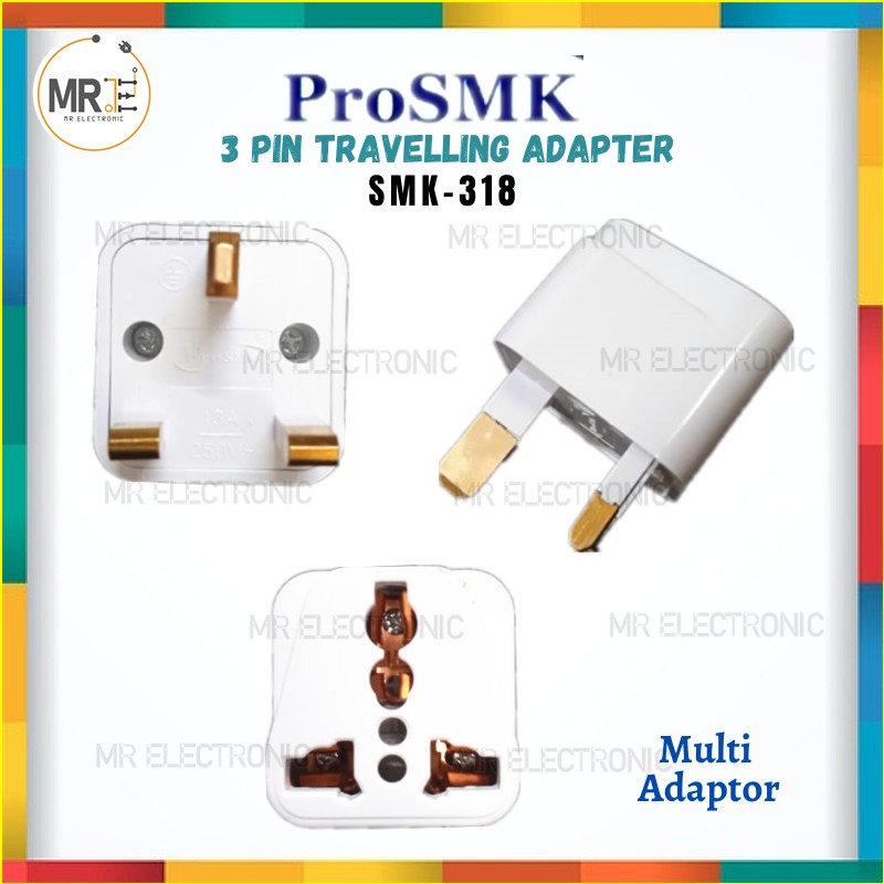 Prosmk 3 Pin Travelling Adaptor | Multi Adaptor | 3Pin Convert ...